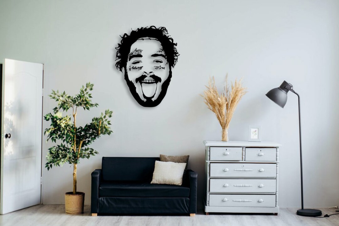 Post Malone Cut Svg Dxf File Wall Sticker Pdf Silhouette Template Cnc ...