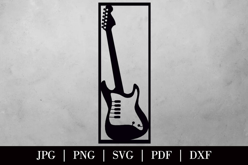 Guitar Cut Svg Dxf File Wall Sticker Pdf Silhouette Template - Etsy
