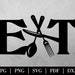 Eat Kitchen Cut Svg Dxf File Wall Sticker Pdf Silhouette Template Cnc ...