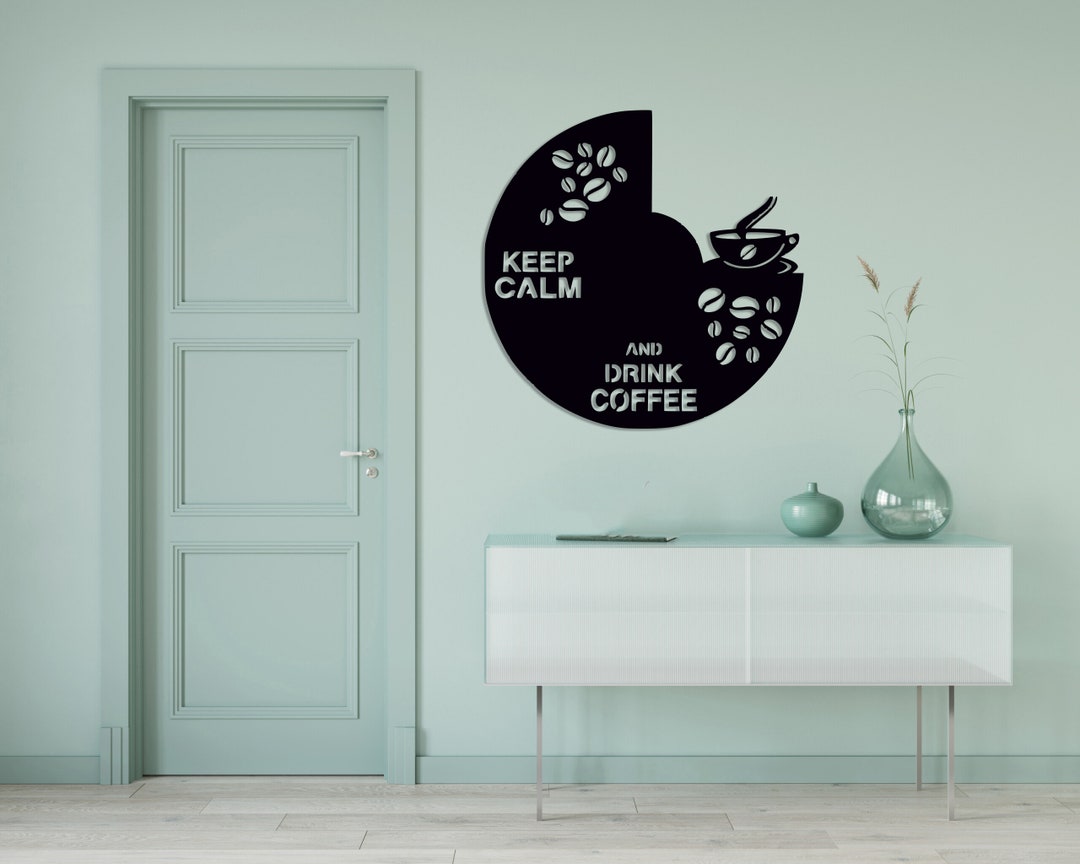 Coffee Time Cut Svg Dxf File Wall Sticker Pdf Silhouette Template Cnc ...