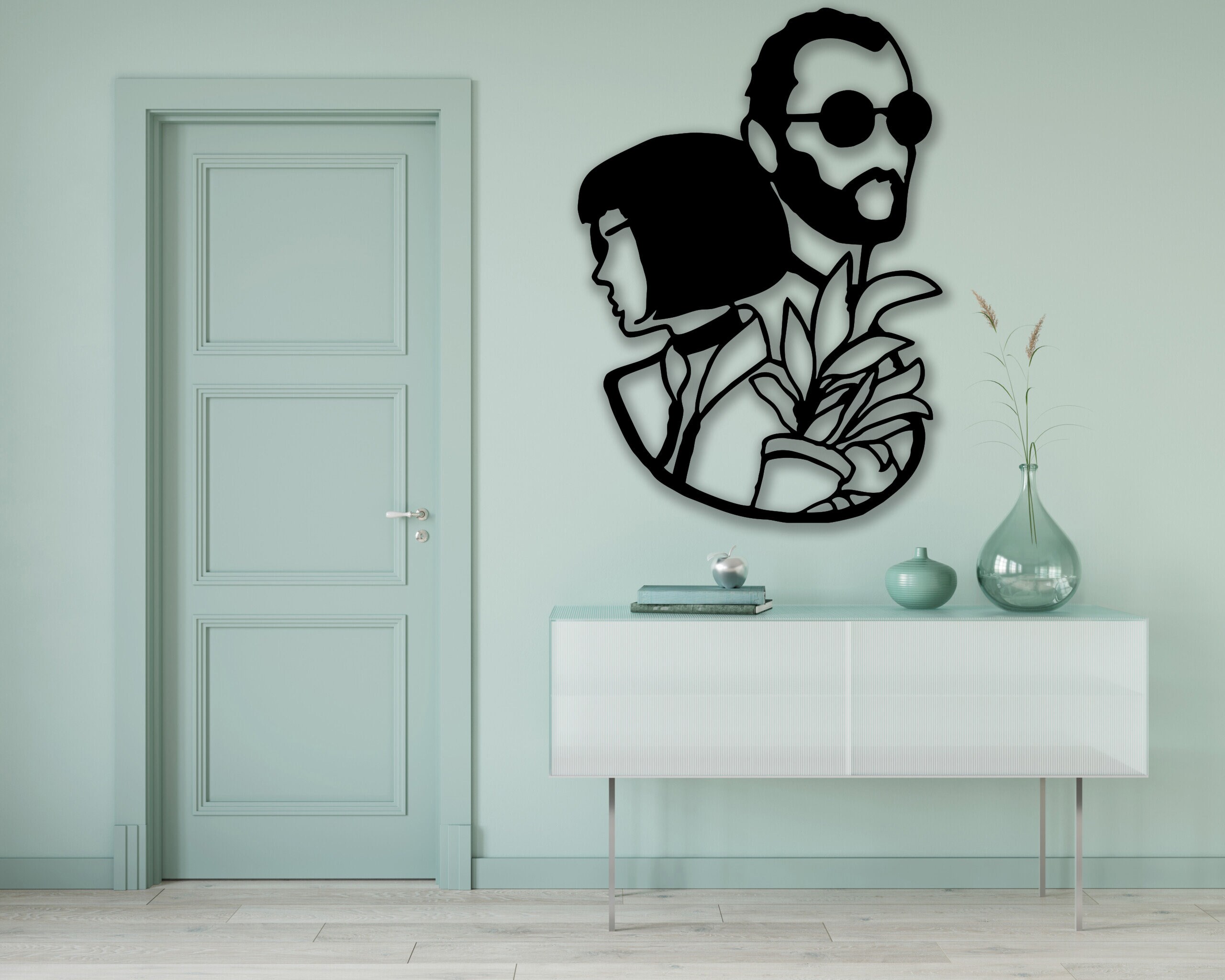 Leon Cut Svg Dxf File Wall Sticker Pdf Silhouette Template Cnc Cutting ...