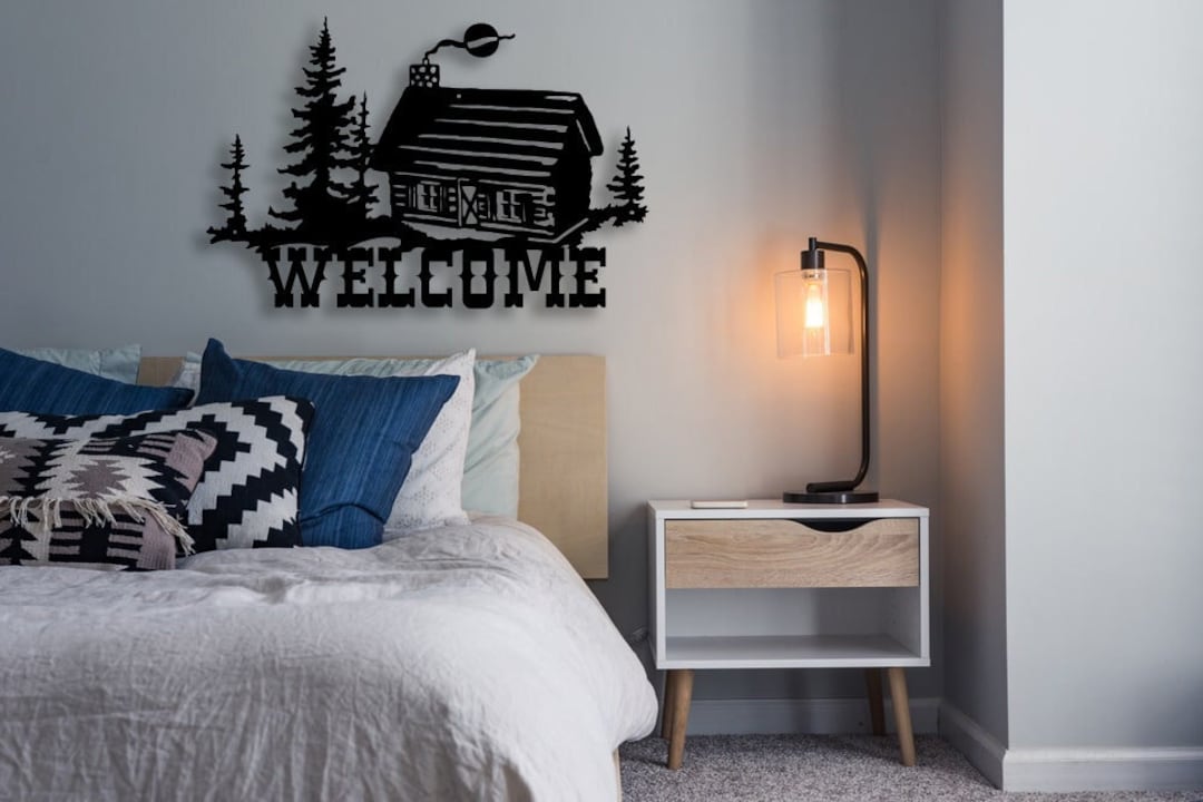Welcome Home Cut Svg Dxf File Wall Sticker Pdf Silhouette Template Cnc ...