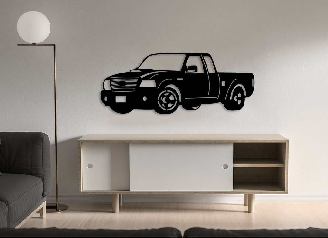 Pickup Truck Cut Svg Dxf File Wall Sticker Pdf Silhouette Template Cnc ...