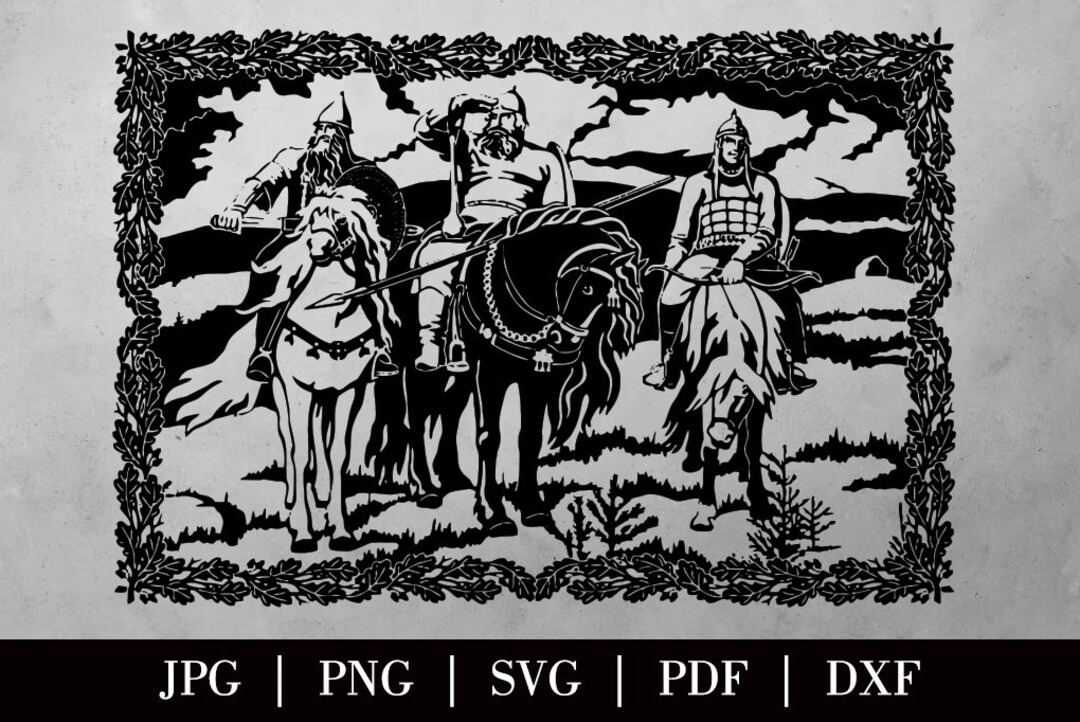 Warriors Cut Svg Dxf File Wall Sticker Pdf Silhouette Template Cnc ...