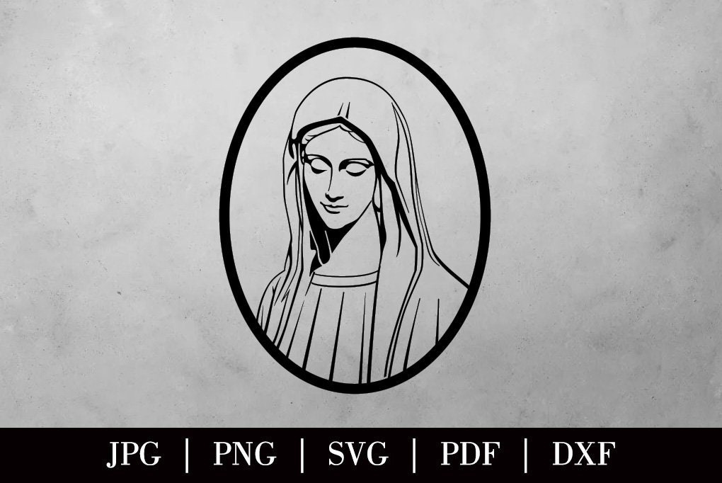 Mary Cut Svg Dxf File Wall Sticker Pdf Silhouette Template Cnc - Etsy