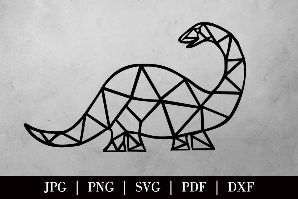 Geometric Dinosaur Cut Svg Dxf File Wall Sticker Pdf Silhouette ...