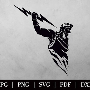 Zeus Cut Svg Dxf File Wall Sticker Pdf Silhouette Template Cnc Cutting ...