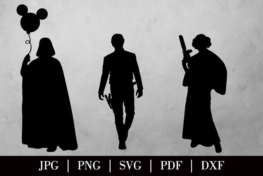Star Wars Triple Cut Svg Dxf File Wall Sticker Pdf Silhouette Template ...