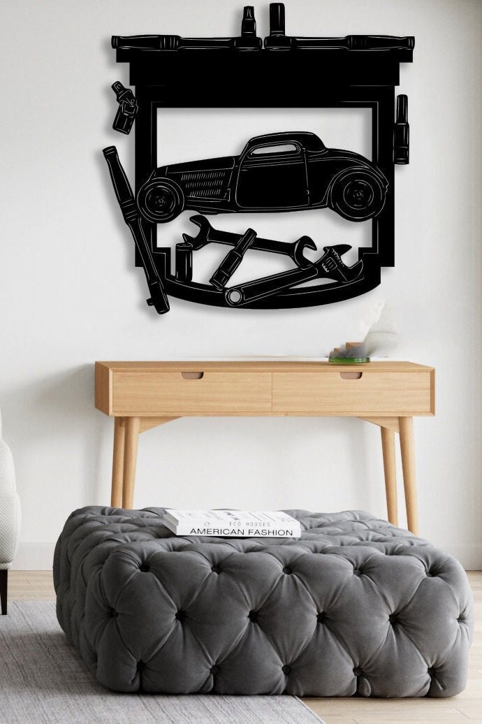 Car Garage Cut Svg Dxf File Wall Sticker Pdf Silhouette - Etsy