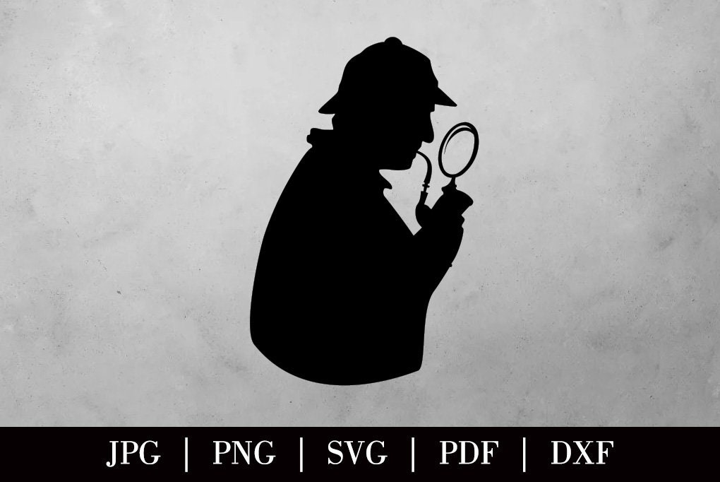Sherlock Holmes Cut Svg Dxf File Wall Sticker Pdf Silhouette - Etsy