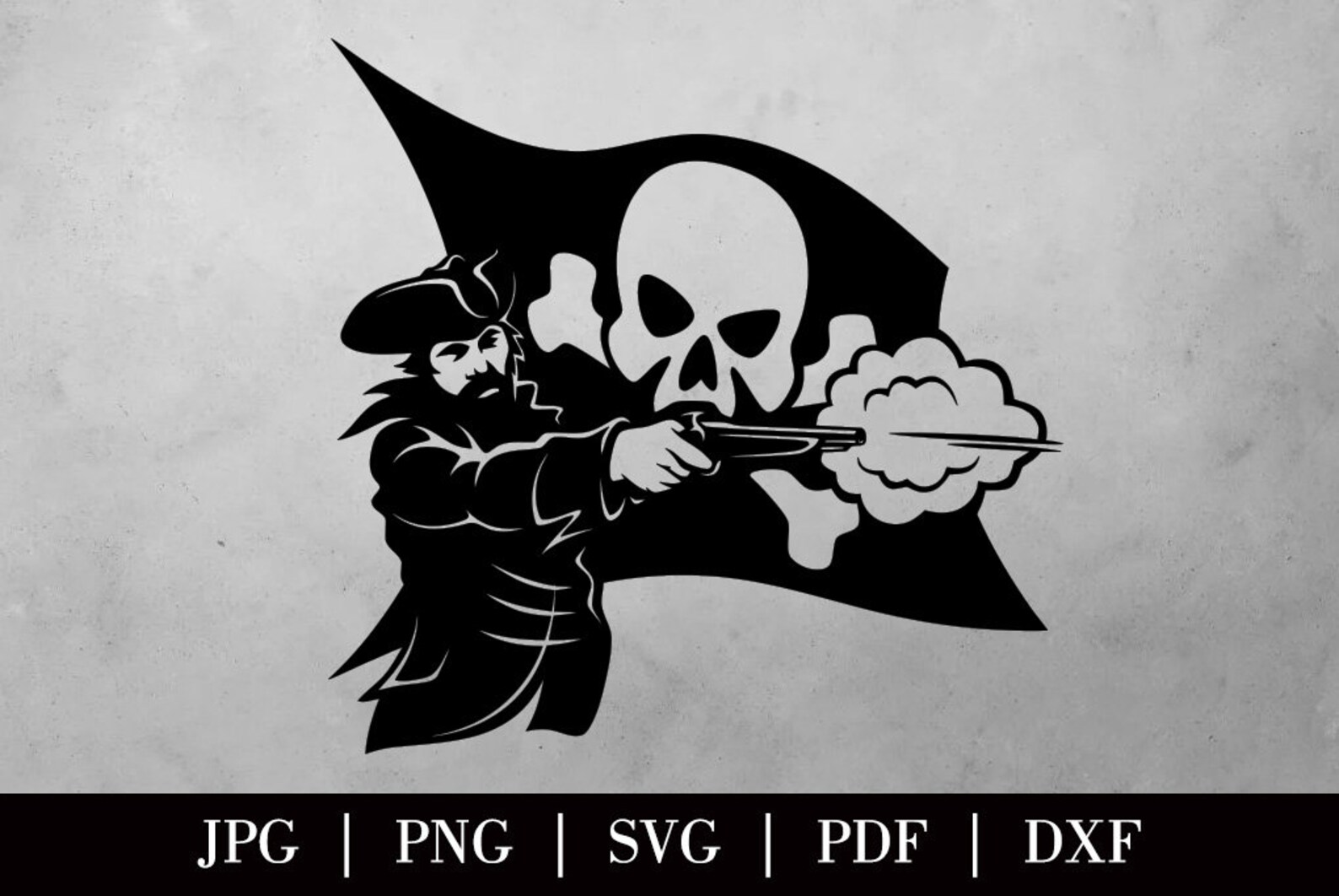 Pirate Cut Svg Dxf File Wall Sticker Pdf Silhouette Template Cnc ...