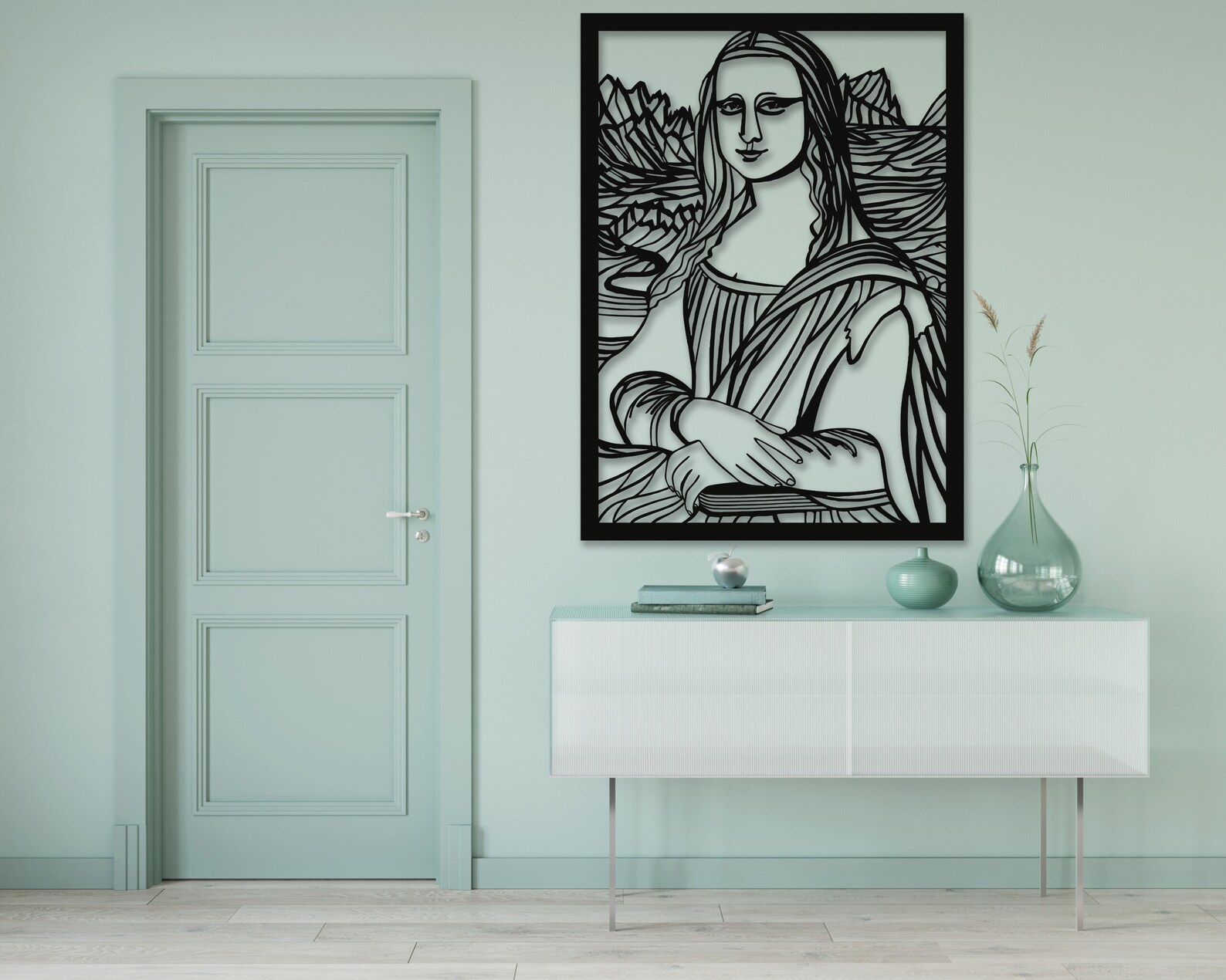 Mona Lisa Cut Svg Dxf File Wall Sticker Pdf Silhouette Template Cnc ...