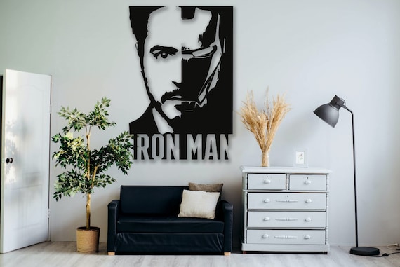 Iron Man Rdj Cut Svg Dxf File Wall Sticker Pdf Silhouette | Etsy