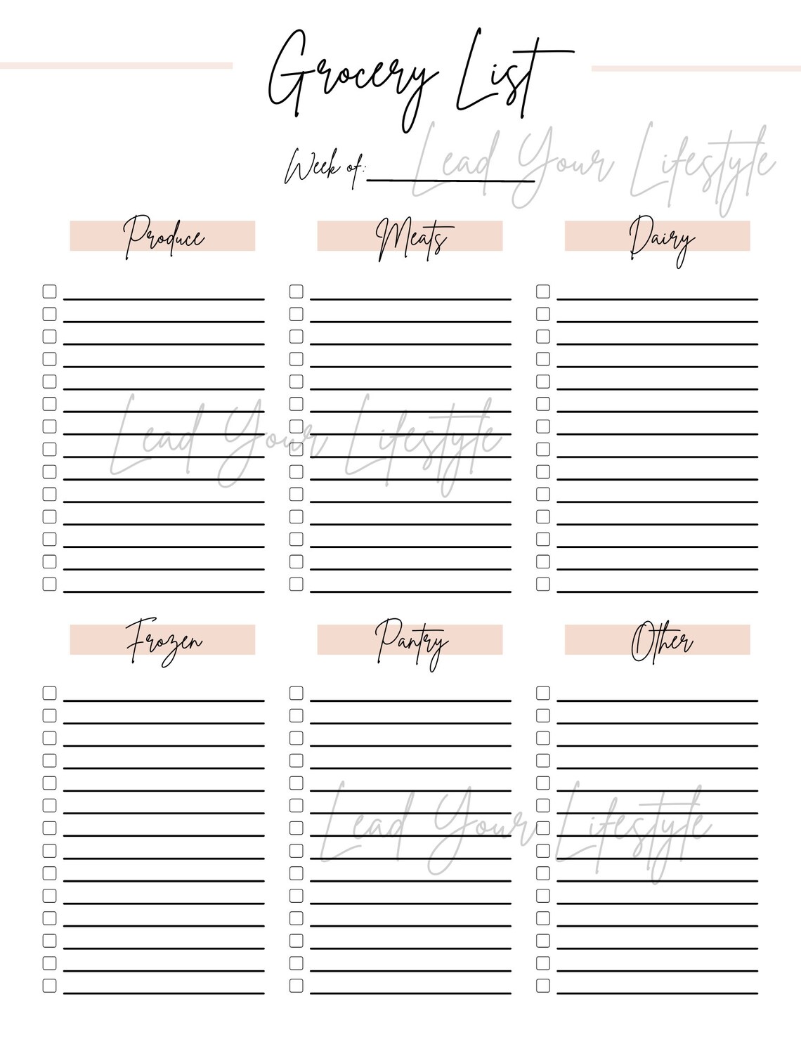 Grocery List Printable, Easy Meal Planner, Printable Grocery List, Food ...