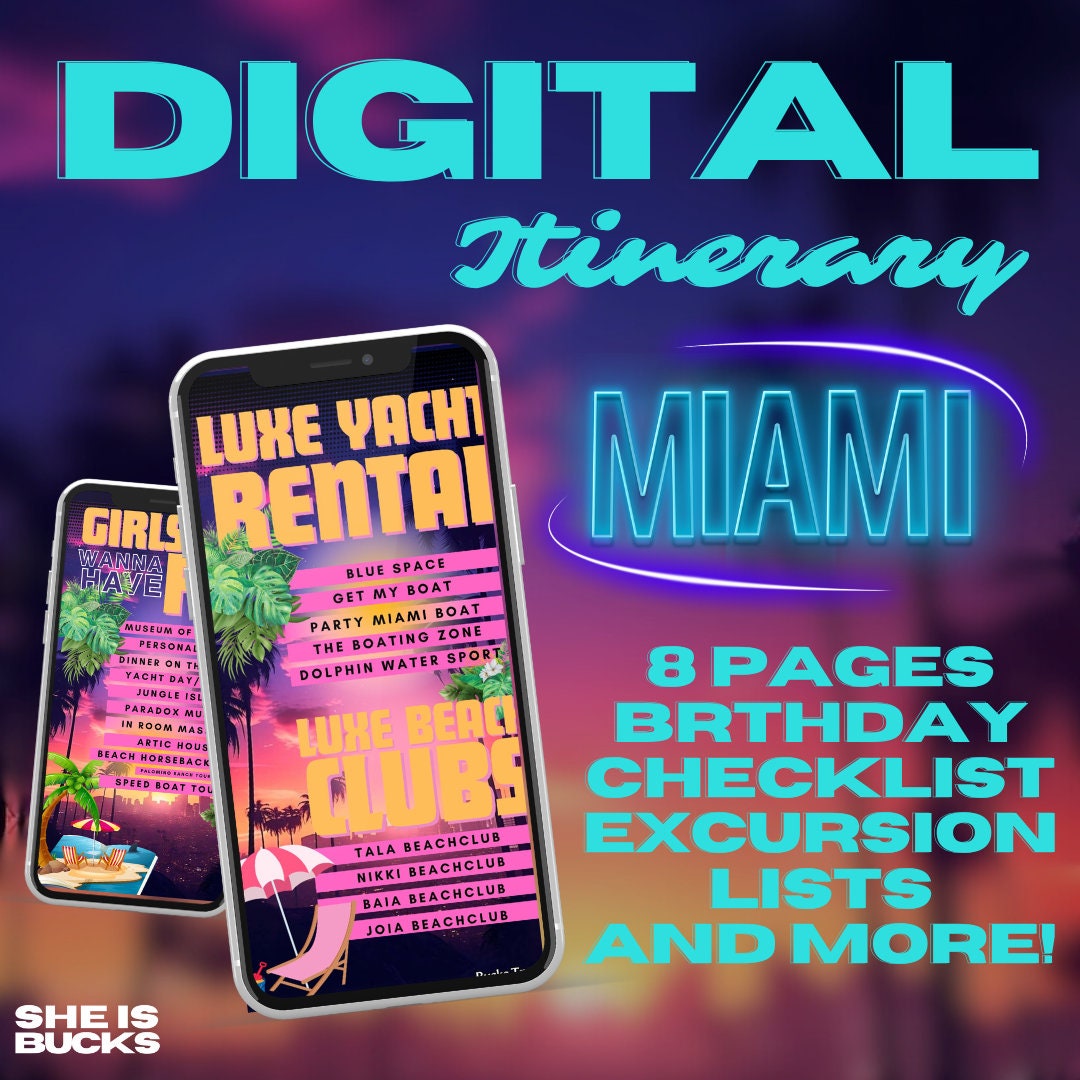 DIGITAL ITINERARY - MIAMI - Etsy