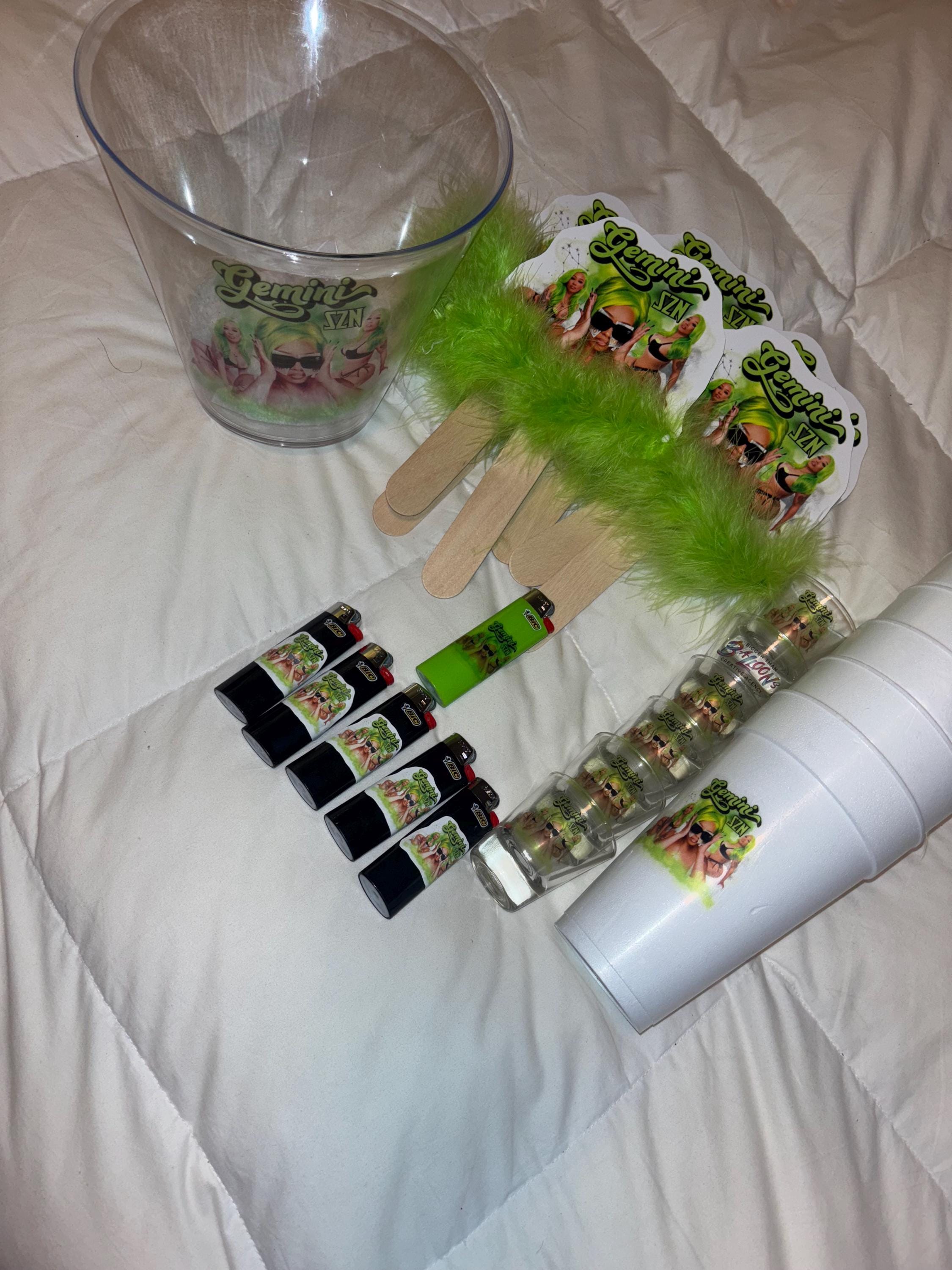 Party Bucket 10 Custom 20oz Styrofoam Cups 5 Custom Lighters Custom 5 ...