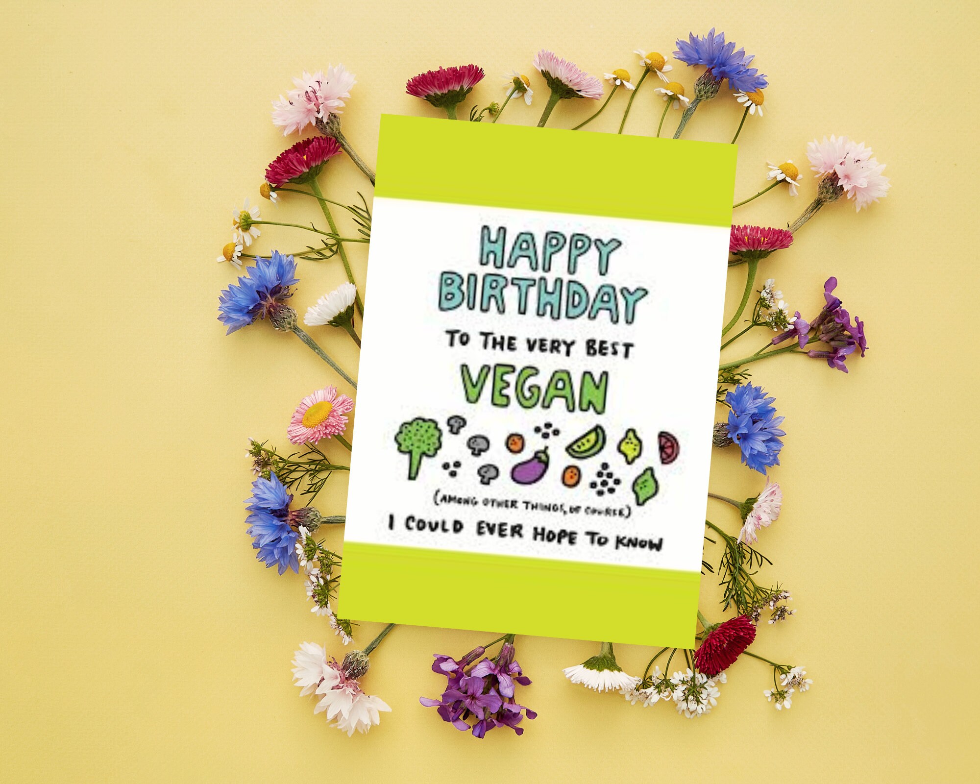 Happy Birthday Card, Vegan Birthday Card, Cute Birthday Card, Funny ...
