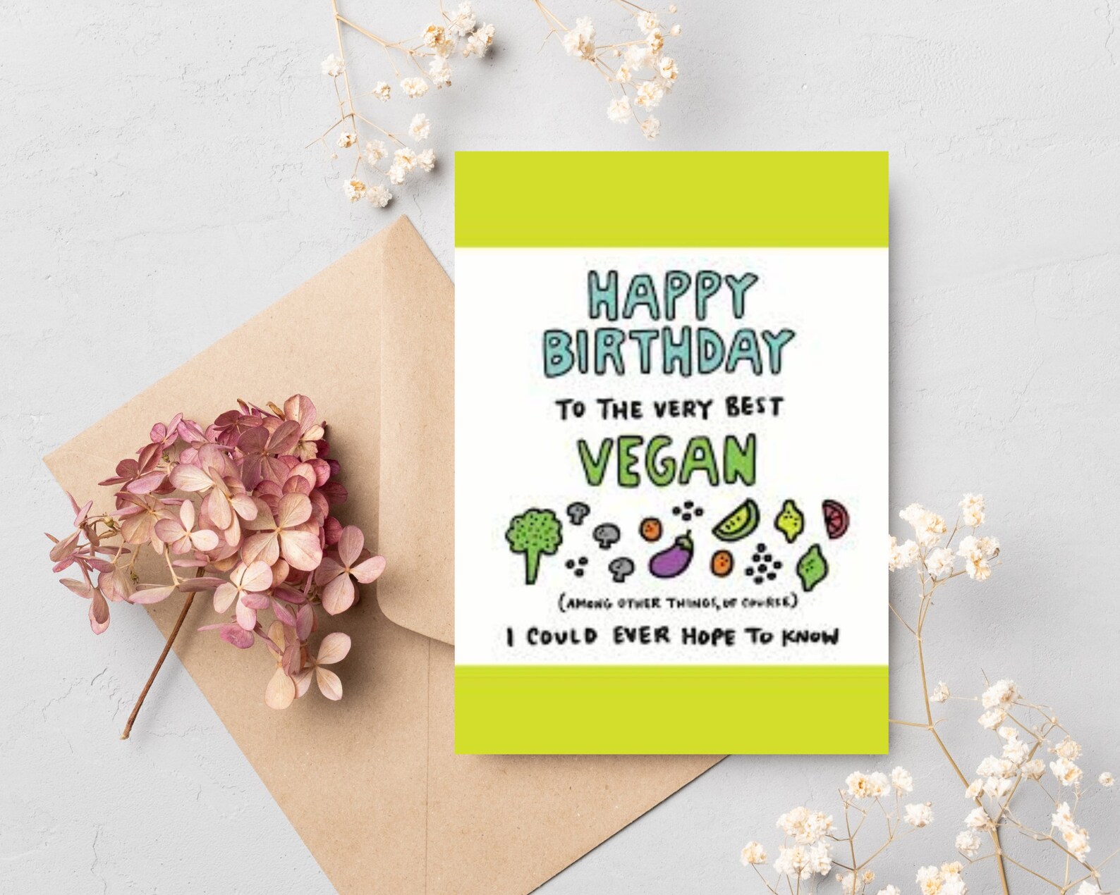 Happy Birthday Card, Vegan Birthday Card, Cute Birthday Card, Funny ...