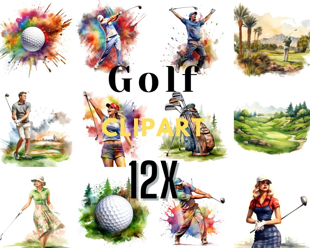 Golf Watercolor Clipart Transparent Background PNG - Etsy