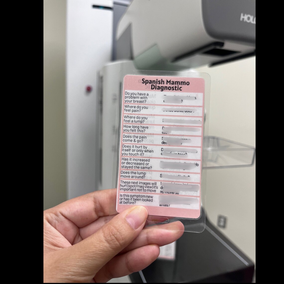 Spanish Diagnostic Mammography Card Spanish Mammo Badge Buddyreference ...