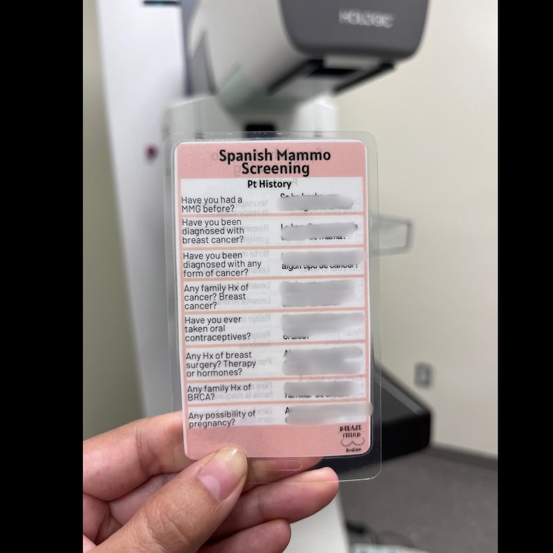 Spanish Mammography Screening Badge Card: Mammo Tech Gift - Etsy
