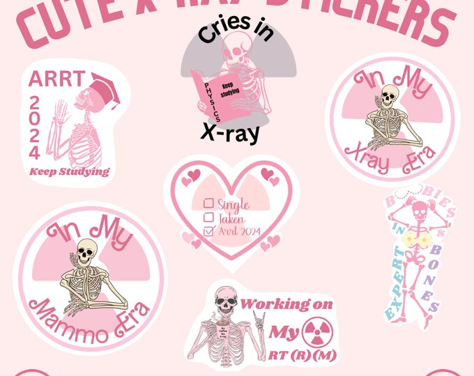 Cute X-ray Stickers Pack, Radiology Bundle Future X-ray Techs, X-RAY ...