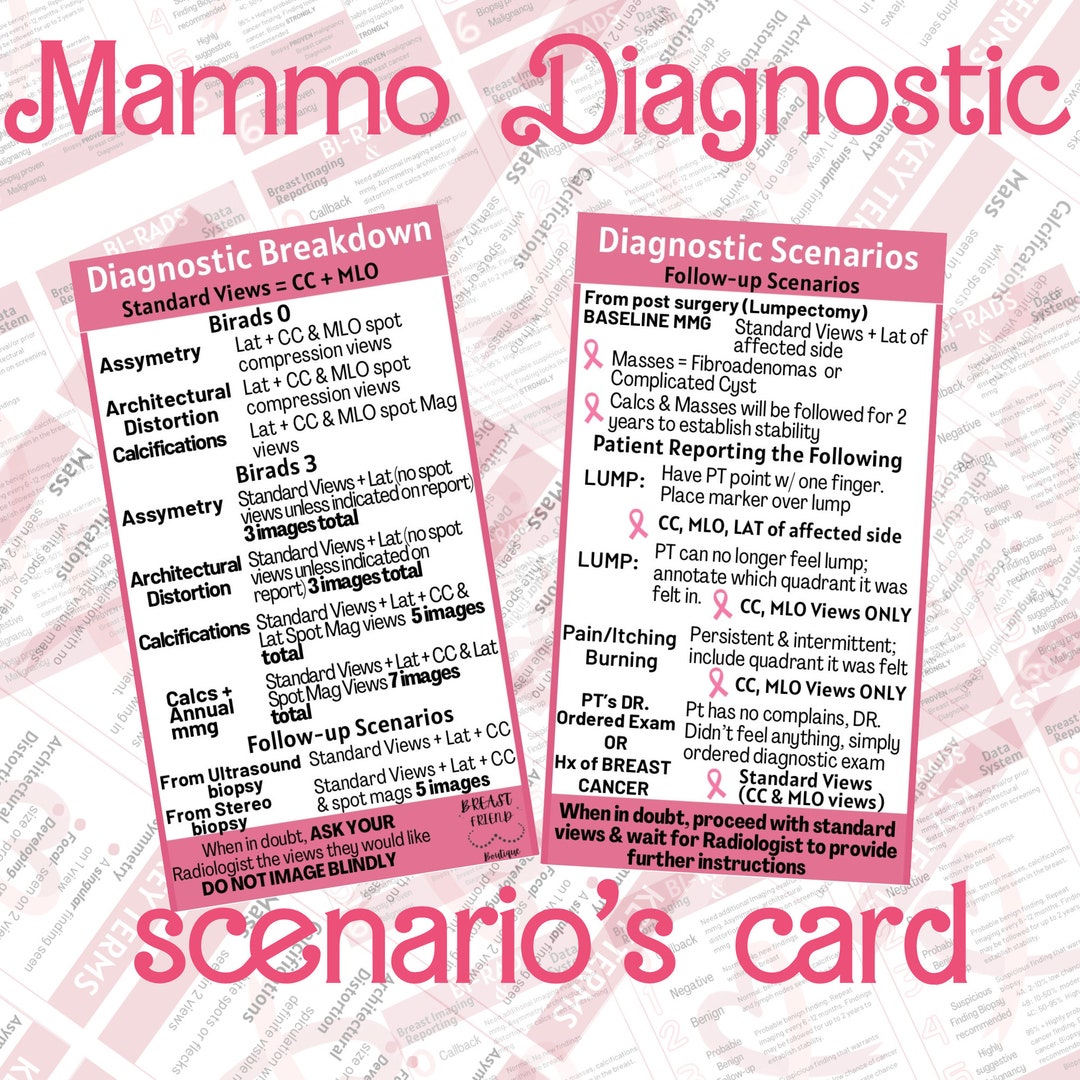 Diagnostic Mammo Reference Card Gift for MAMMO X-RAY - Etsy