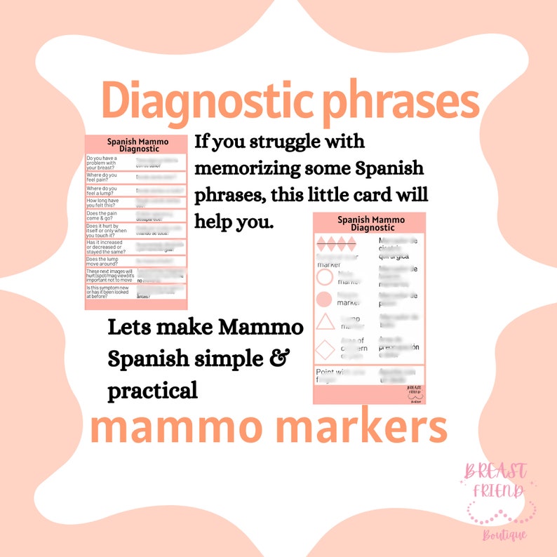 Spanish Diagnostic Mammography Badge Card: Mammo Reference - Etsy