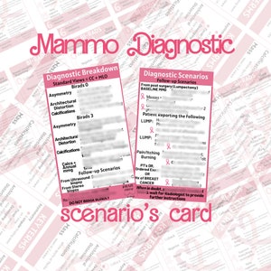 Diagnostic Mammo Reference Card Gift for MAMMO X-RAY Students ...