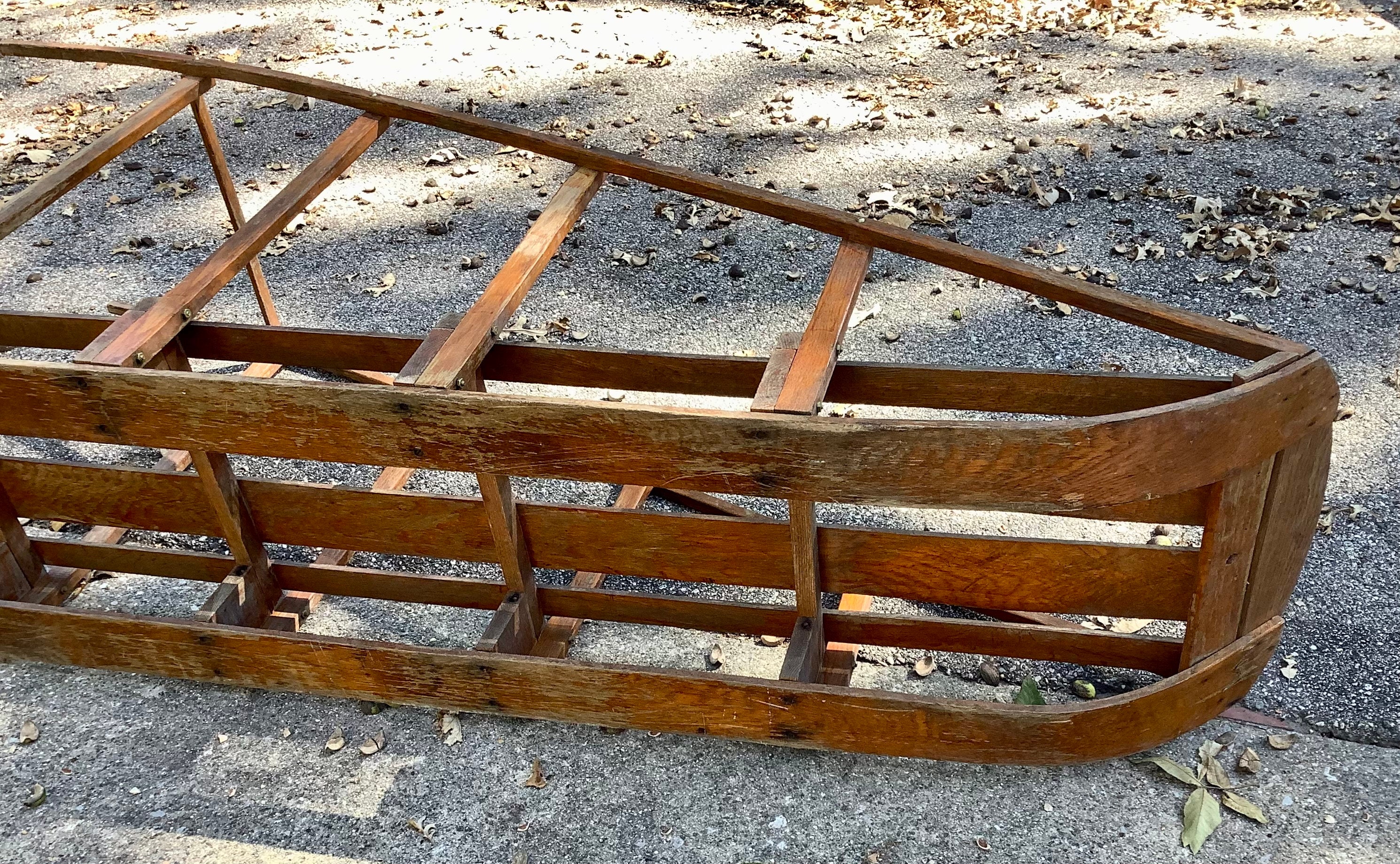 Dog Sled - 6 Ft. Oak Freight Sled - Nice Condition - Handmade 1950-60's ...