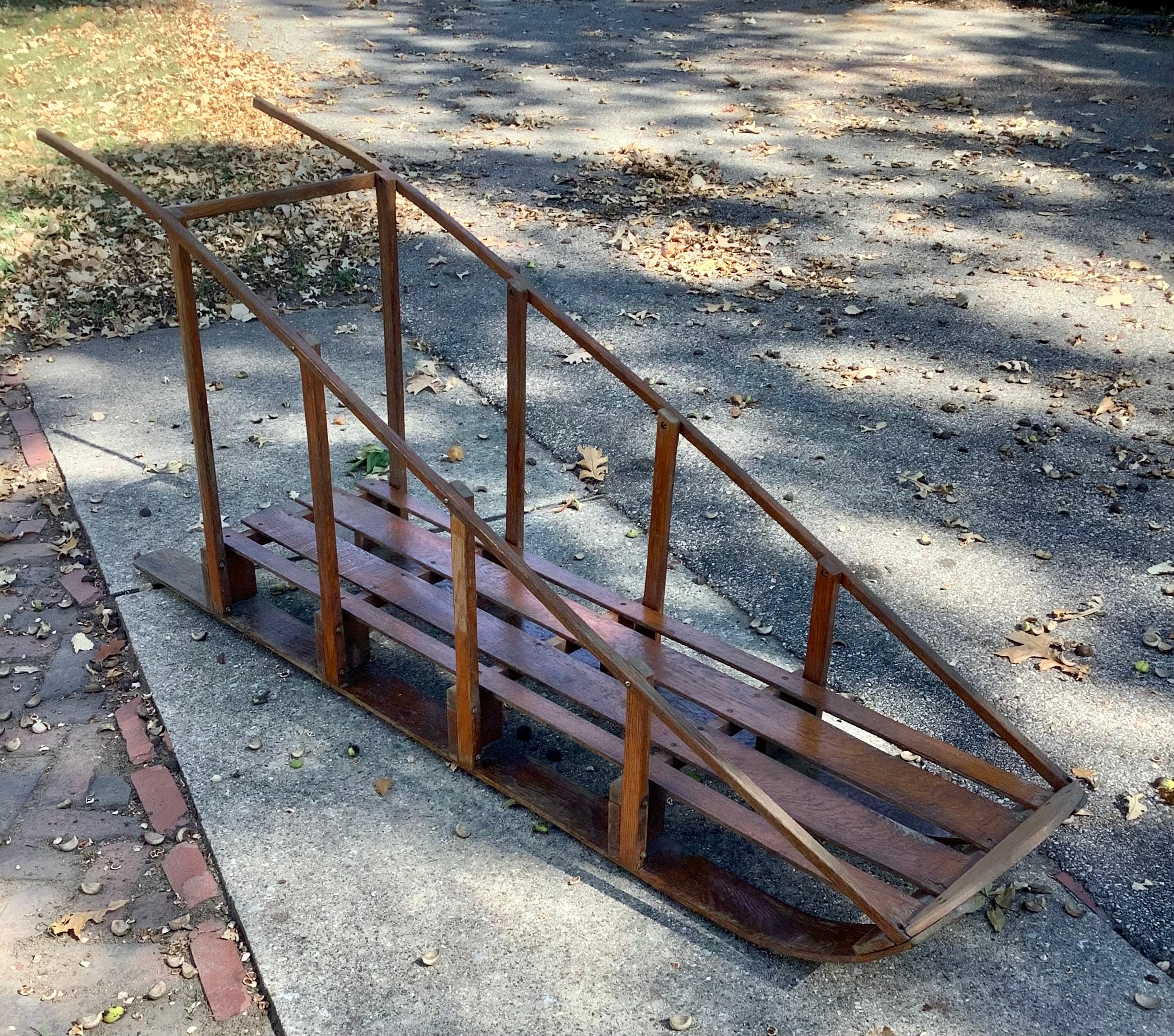 Dog Sled - 6 Ft. Oak Freight Sled - Nice Condition - Handmade 1950-60's ...