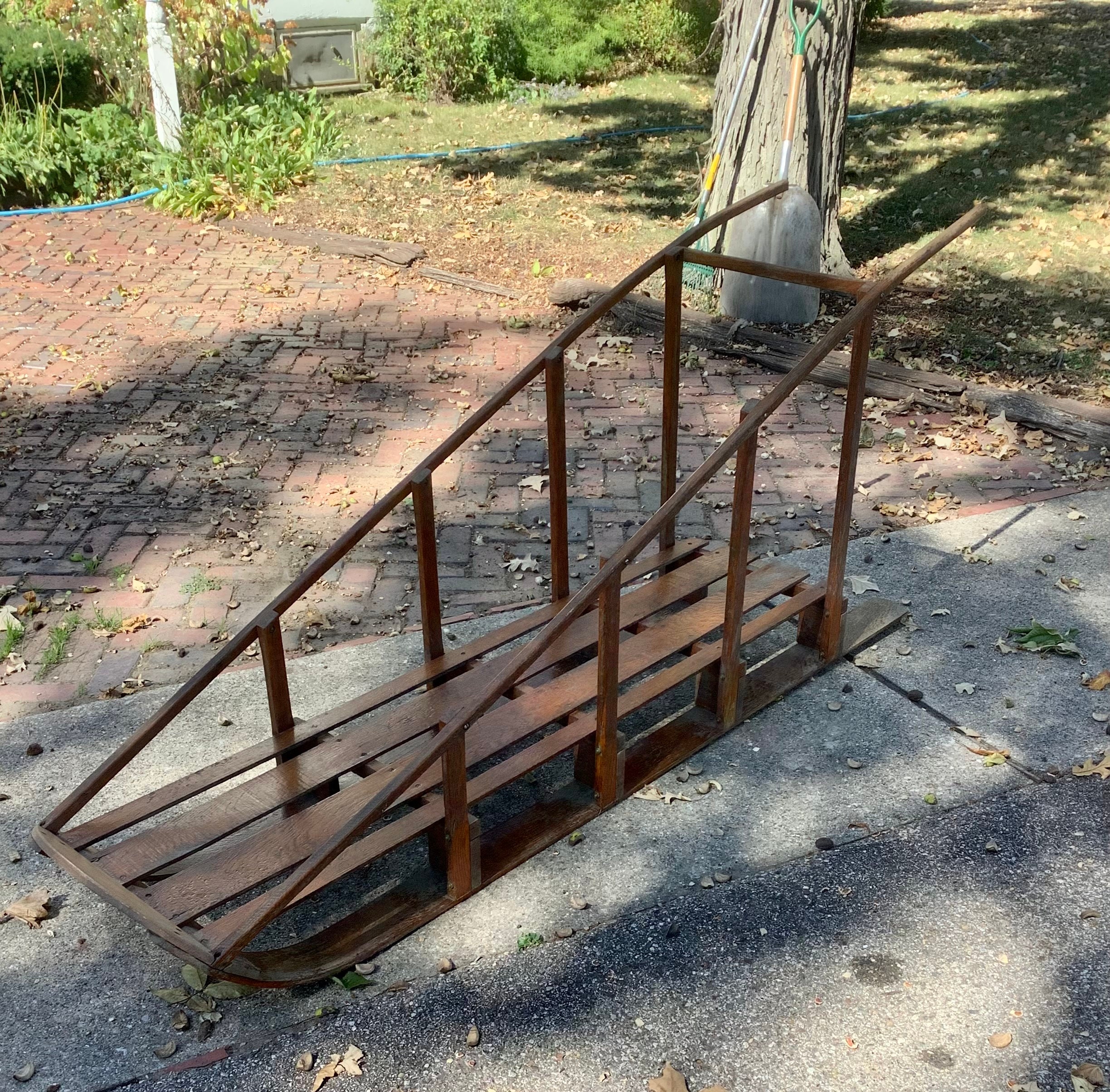 Dog Sled - 6 Ft. Oak Freight Sled - Nice Condition - Handmade 1950-60's ...