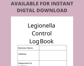 Legionella Log Book - Etsy