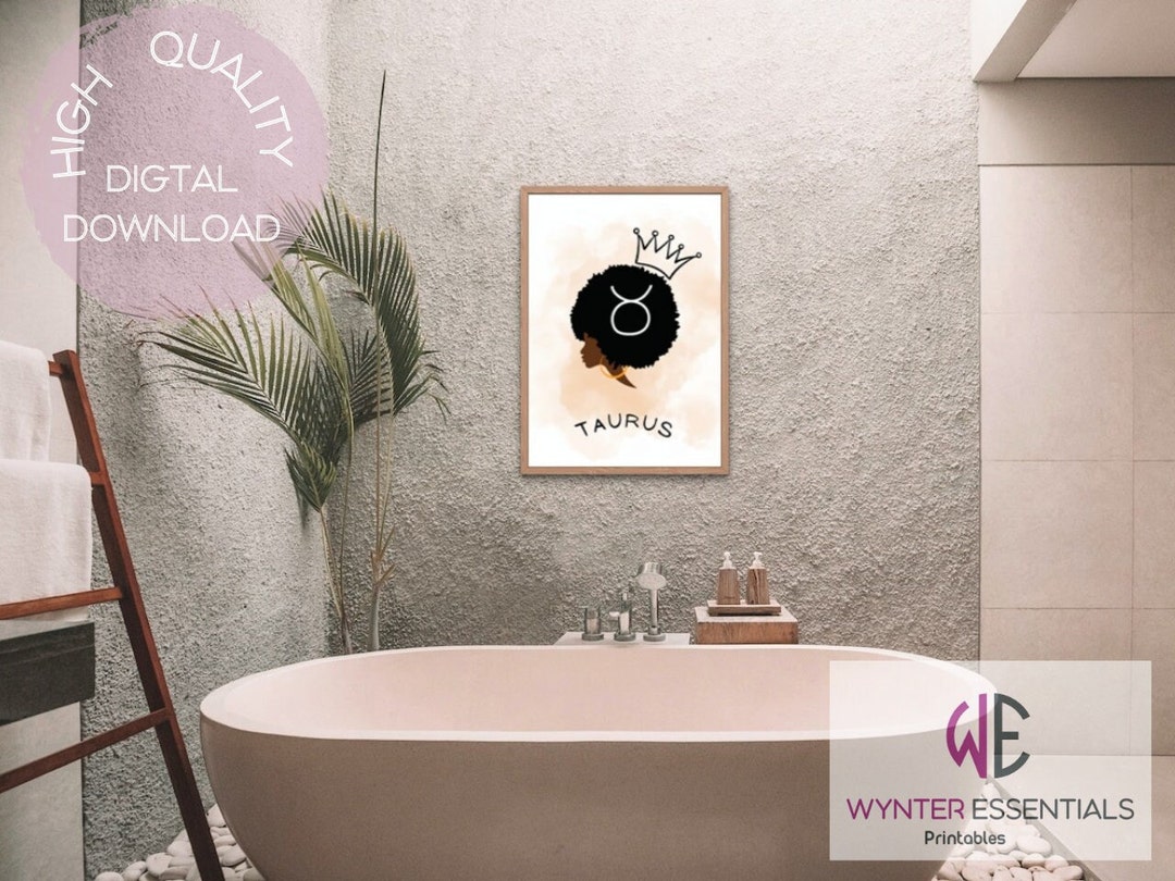 Taurus Afro Queen Printable Digital Wall Art-digtal Download A3, A4 ...