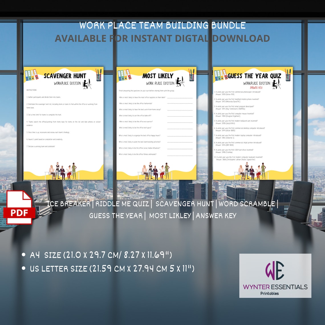 Workplace Team Building Printable Kit, Teamwork Exercises, Office ...