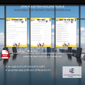 Workplace Team Building Printable Kit, Teamwork Exercises, Office ...