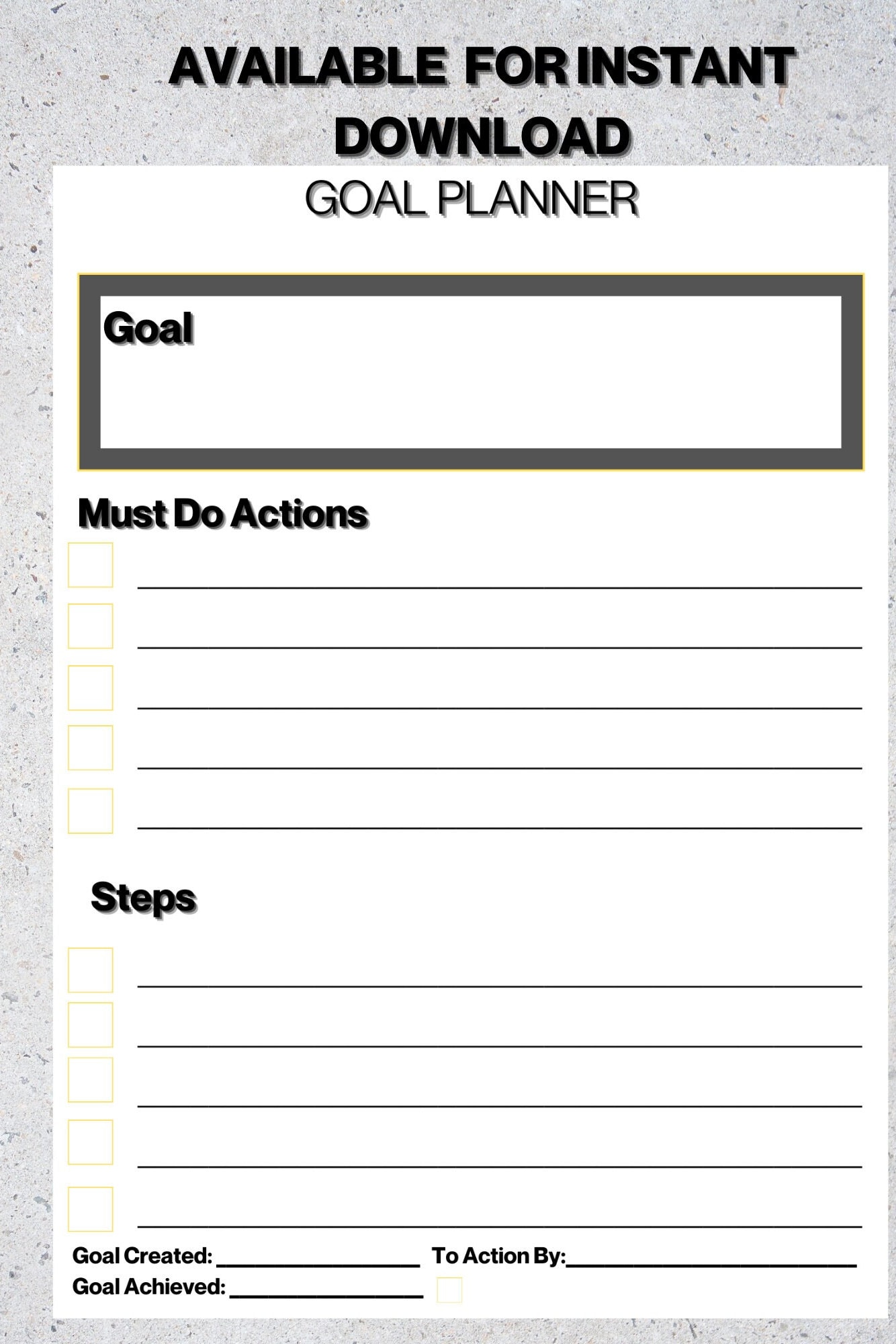 Vision Board Goal Planner Printable Dream Board Printable Template ...