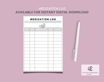 Medication Log Printable Template - Etsy
