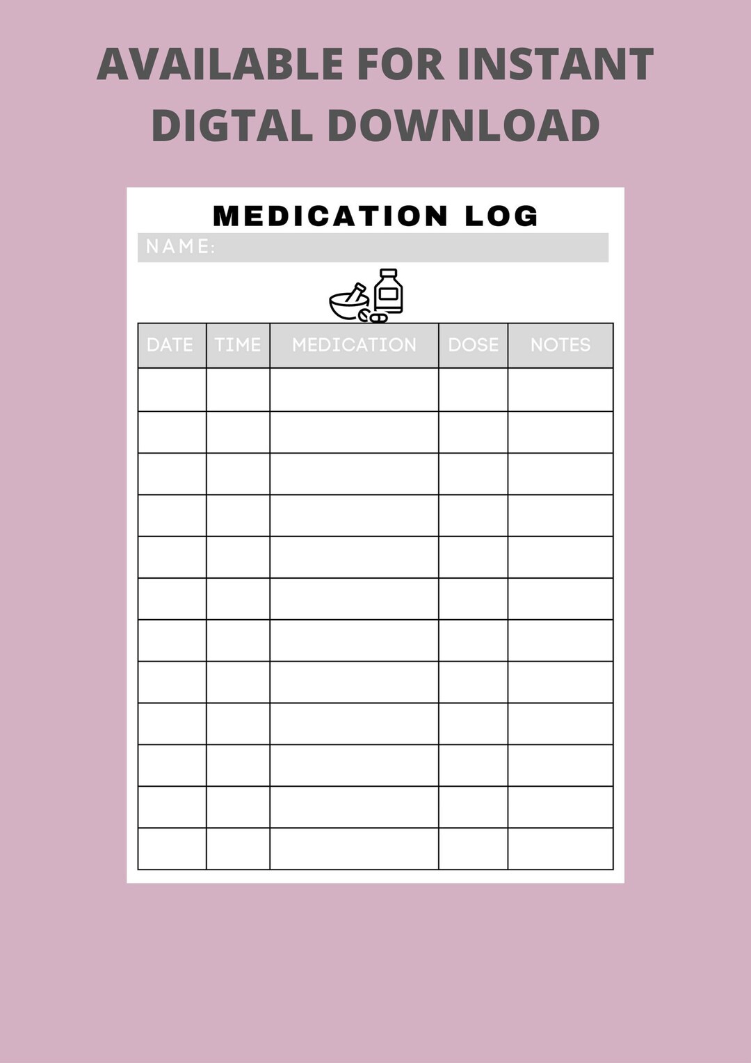 Medicaiton Log Prescription Log Sheet Medication Tracker - Etsy