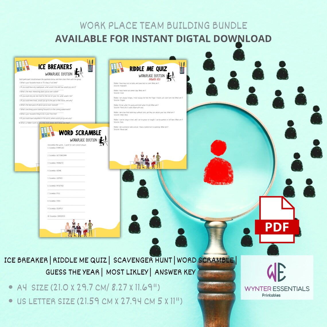 Workplace Team Building Printable Kit, Teamwork Exercises, Office ...