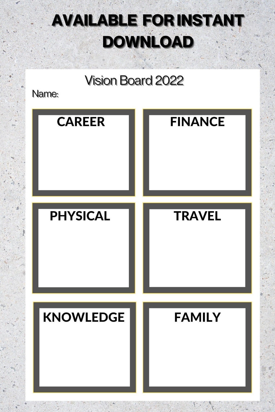 Vision Board Goal Planner Printable Dream Board Printable Template ...