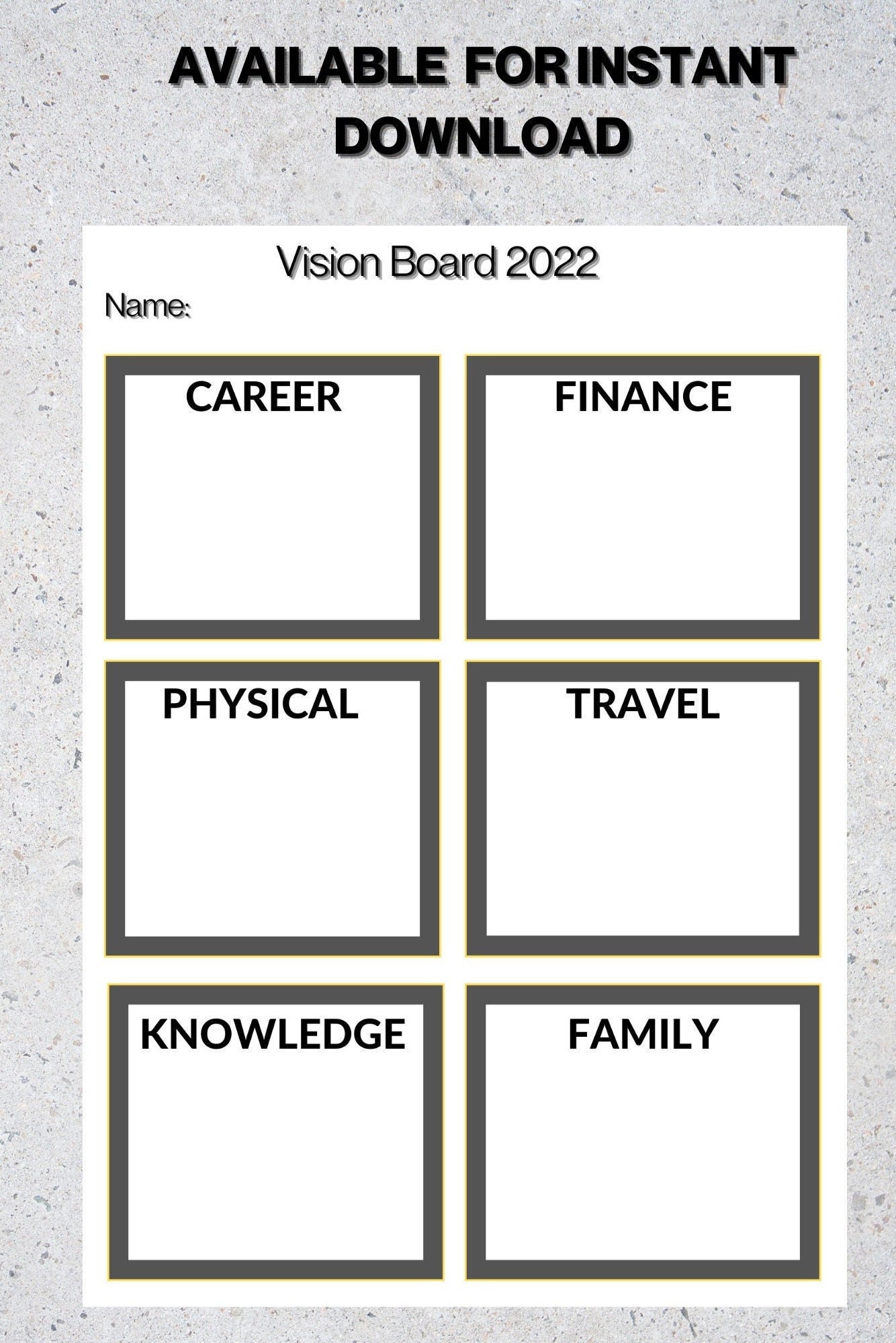 Vision Board Goal Planner Printable Dream Board Printable Template ...
