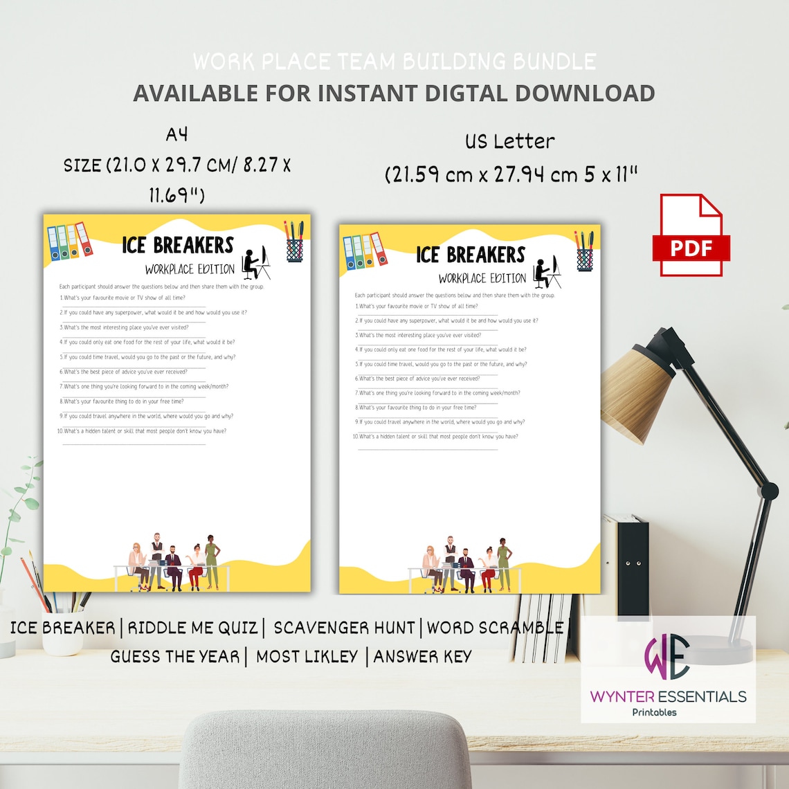 Workplace Team Building Printable Kit, Teamwork Exercises, Office ...