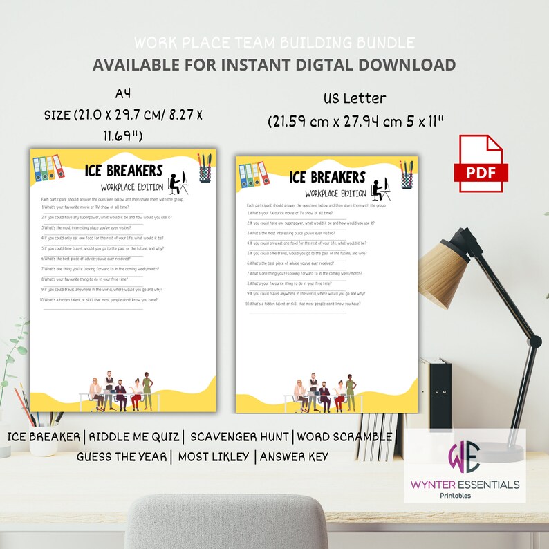 Workplace Team Building Printable Kit, Teamwork Exercises, Office ...