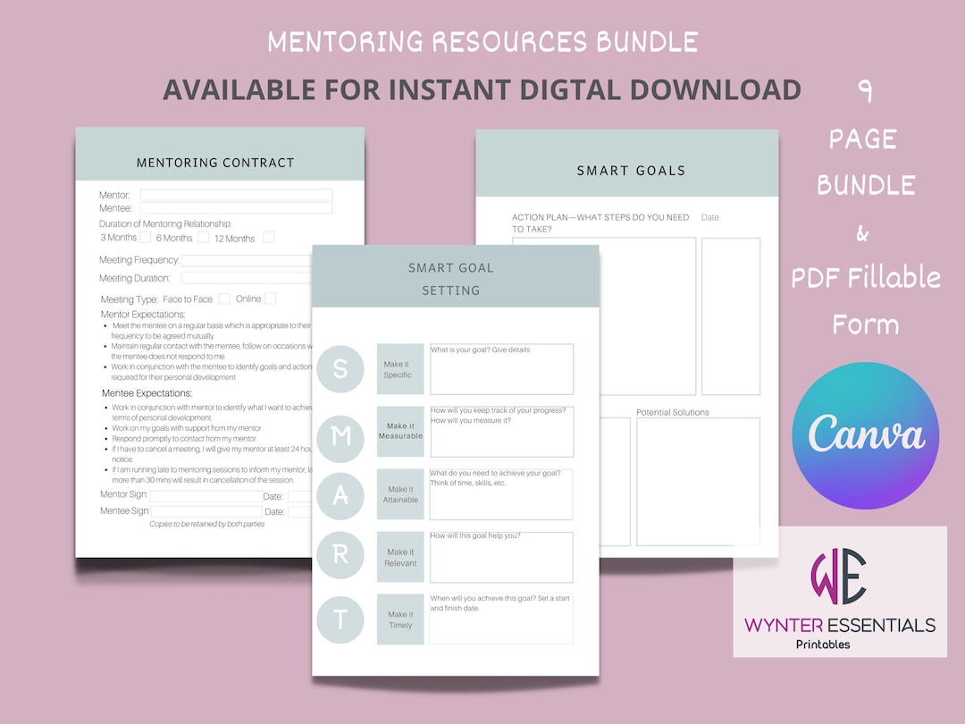 Mentoring Template Life Goals Worksheets Workbook for Mentoring or ...