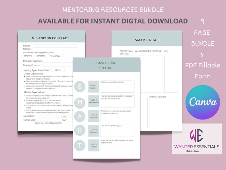 Mentoring Template Life Goals Worksheets Workbook for Mentoring or ...