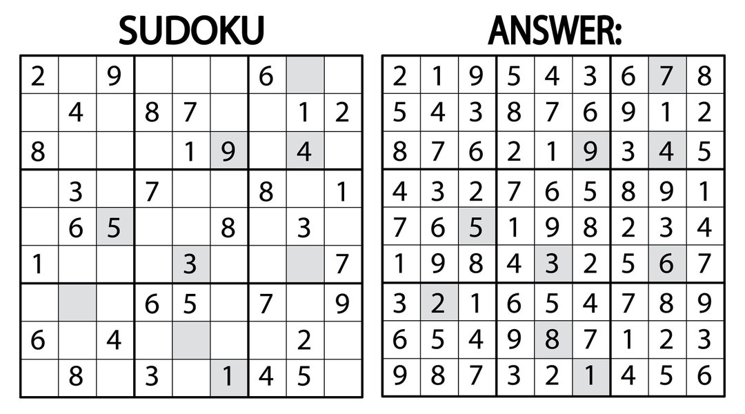 Sudoku Puzzle Medium Level - 200 Instant Download to Print at Home ...