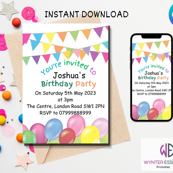 Child Party Invite - Etsy