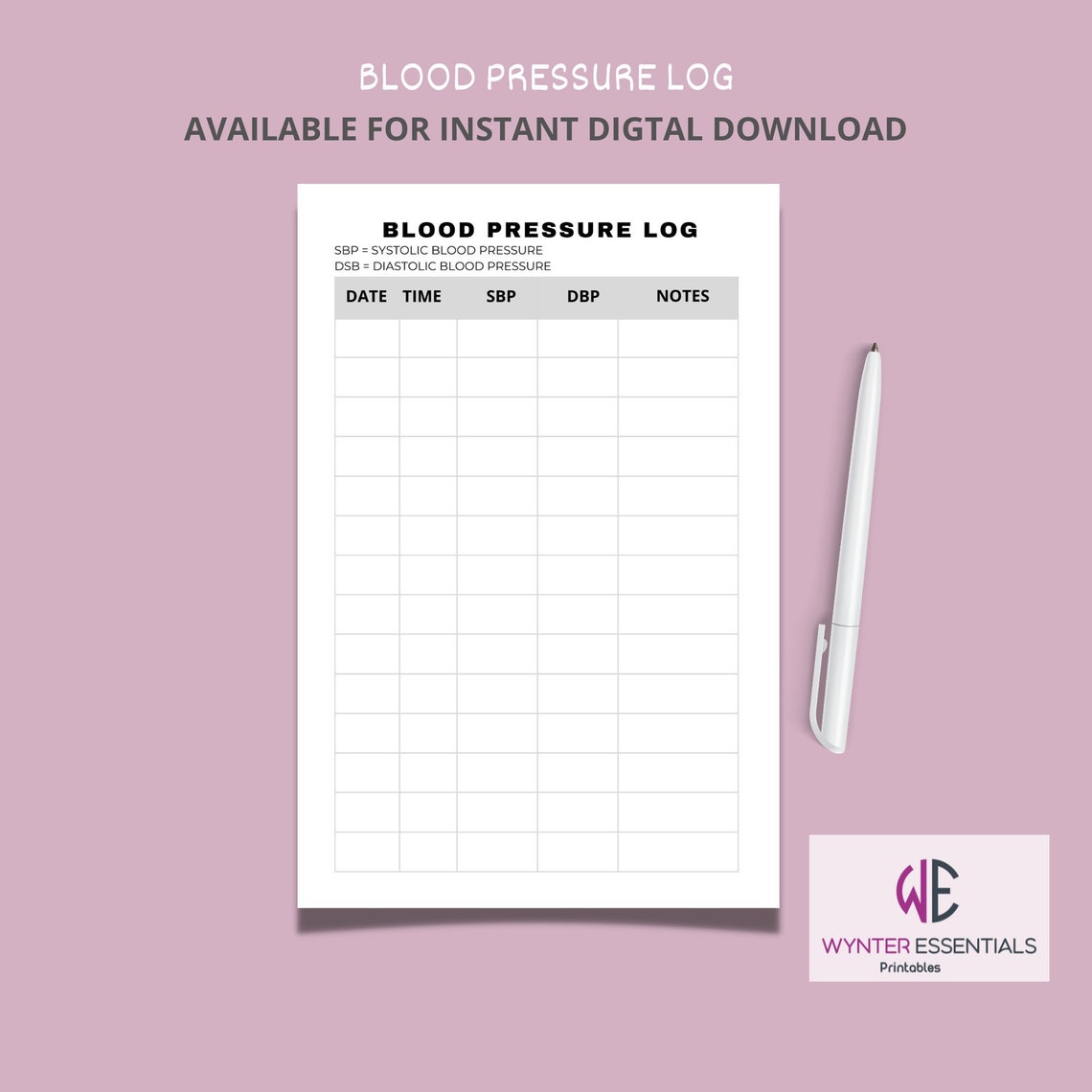 Blood Pressure Tracker Blood Pressure Log Sheet Template Hypertension ...