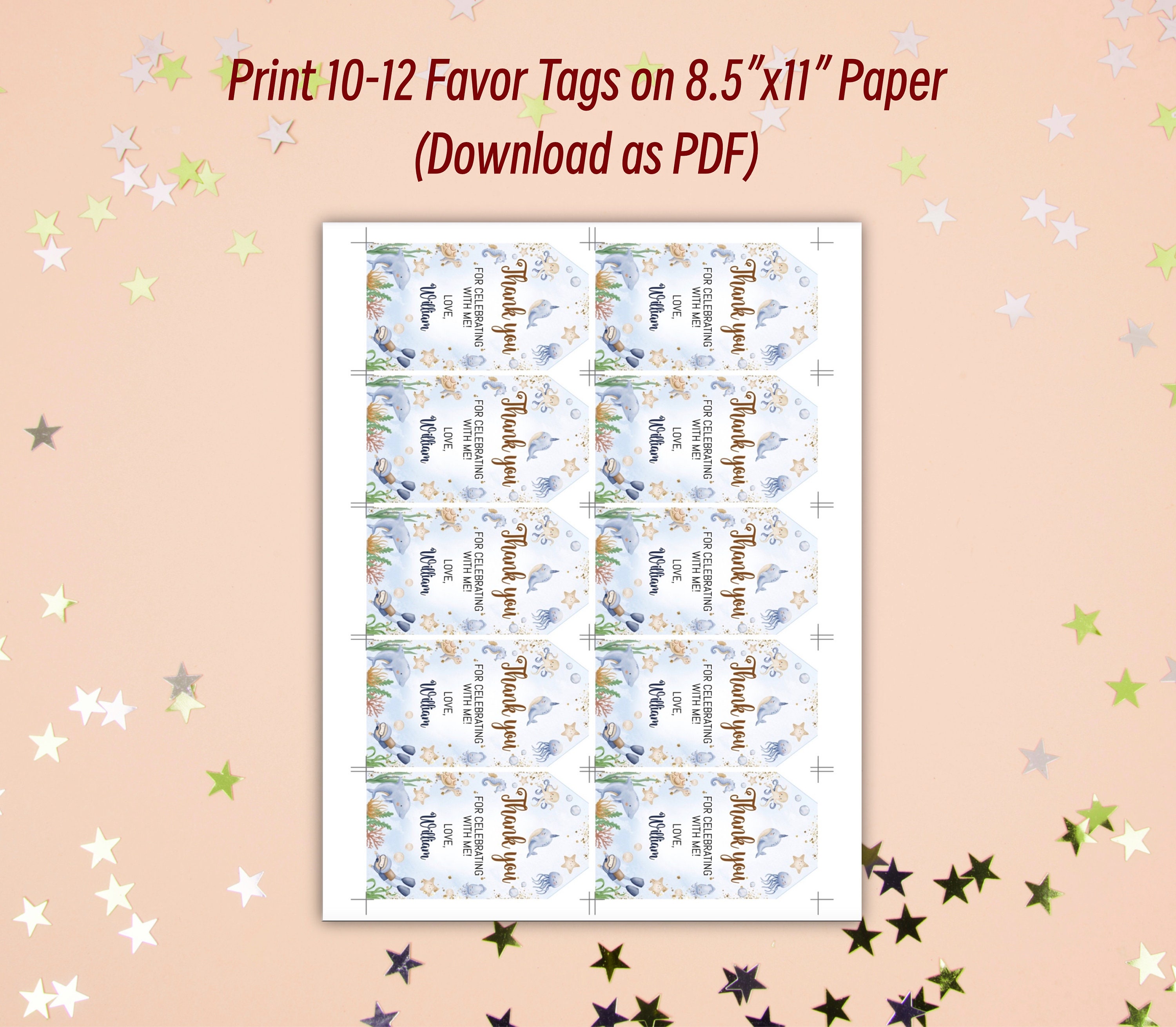 Editable Under the Sea Birthday Invitation Template, Oneder the Sea ...